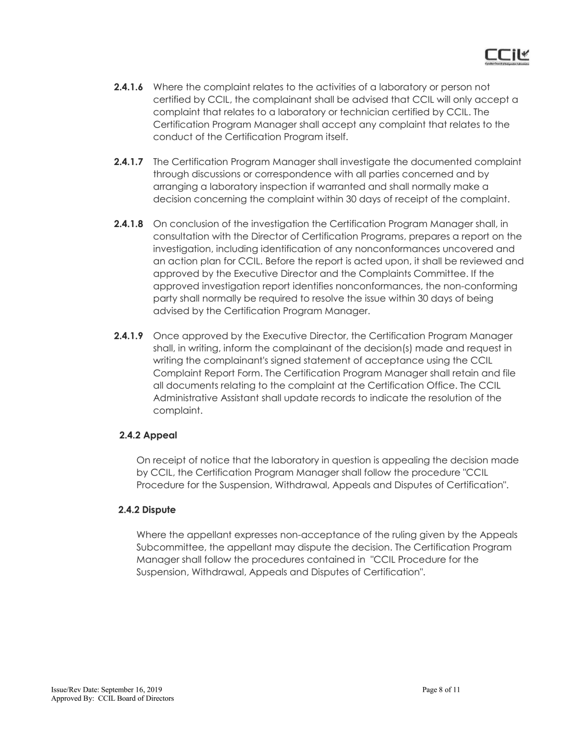 Handling Complaints - CCIL